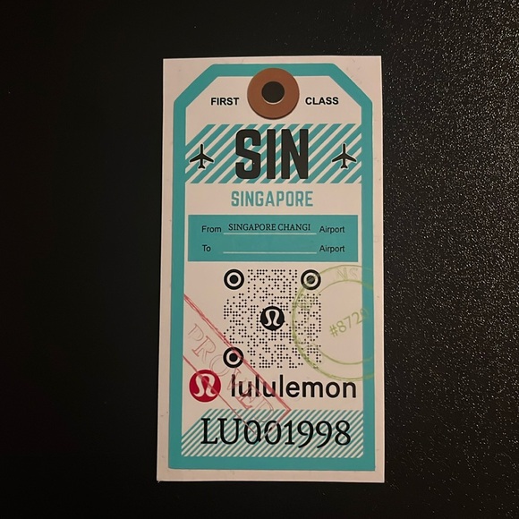 lululemon athletica | Office | Lululemon Singapore Luggage Tag Sticker ...